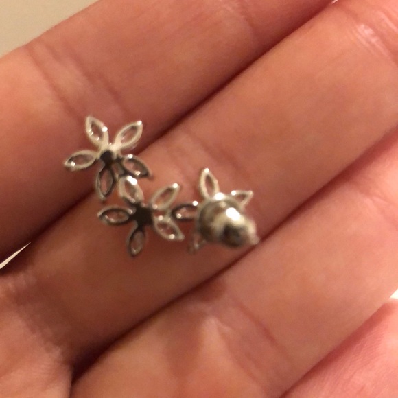 Jewelry | Three Flower Silver Crystal Studs | Poshmark